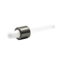 China White Rubber Head Glossy Black Plastic Bottle Dropper Anodized Aluminum Dropper for sale