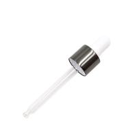 China White Rubber Head Glossy Black Plastic Bottle Dropper Anodized Aluminum Dropper for sale