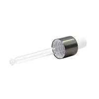 China White Rubber Head Glossy Black Plastic Bottle Dropper Anodized Aluminum Dropper for sale