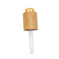 China 13 415 Natural Bamboo Wood Pressing Glass Dropper Oil Bottle Lid for sale