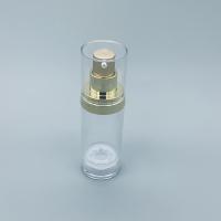 China Gold Transparent Plastic Cosmetic Airless Pump Bottles Vacuum Packaging 30ML for sale