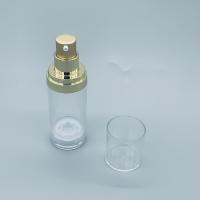 China Gold Transparent Plastic Cosmetic Airless Pump Bottles Vacuum Packaging 30ML for sale