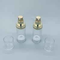 China Gold Transparent Plastic Cosmetic Airless Pump Bottles Vacuum Packaging 30ML for sale