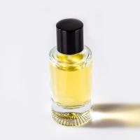 China 50ml Clear Short Round Glass Perfume Spray Pump Frosting for sale