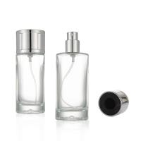 China 50ml Perfume Spray Pump Round Clear Glass Perfume Bottle for sale
