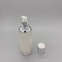 China Skin Toner Cosmetic Lotion Pump Oval Cylinder Plastic PS Acrylic Bottle for sale