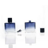 China 30ml 50ml Spray Pump Perfume Bottle Gradient Flat Square Glass Empty for sale