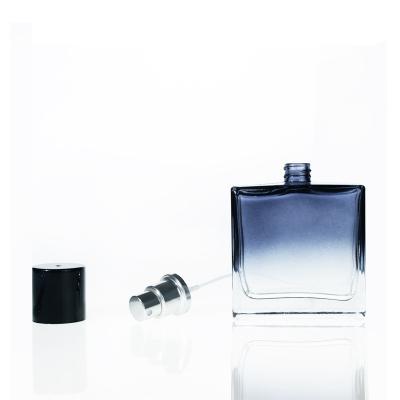 China 30ml 50ml Spray Pump Perfume Bottle Gradient Flat Square Glass Empty for sale