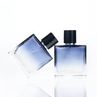 China 30ml 50ml Spray Pump Perfume Bottle Gradient Flat Square Glass Empty for sale
