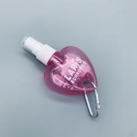 China Mini Heart Leaf Shape Cosmetic PET Bottle Hand Sanitizer With Keychain for sale