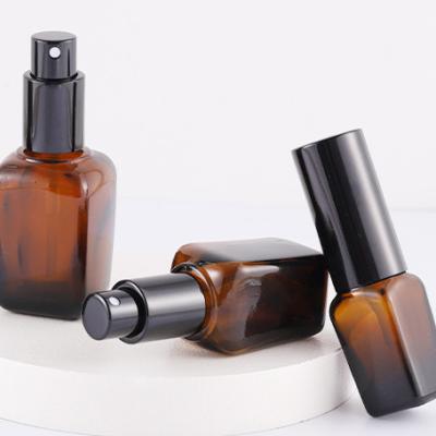 China Glass Square Spray Oil Pump Bottles 10ml  To 100ml for sale