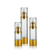 China Anodized aluminum head cap vacuum bottle cosmetics in 15ml 20mlALUM plastic vacuum bottle for sale