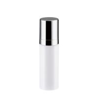 China Transparent plastic cosmetics bottling factory self-made electroplating head vacuum bottle 30ml 50ml for sale