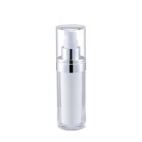 China Transparent plastic cosmetics bottling factory self-made electroplating head vacuum bottle 30ml 50ml for sale