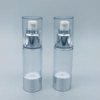 China Silver transparent cosmetic packaging lotion essence PP airless lotion pump bottle for sale
