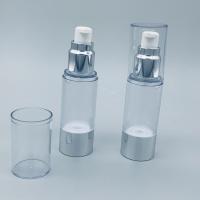 China Silver transparent cosmetic packaging lotion essence PP airless lotion pump bottle for sale