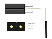China 9/125 FTTH Optical Fiber Cable PVC 2 Core Fiber Optic Cable 3.0MM for sale