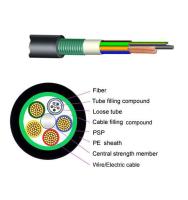 China Composite 12 Core Hybrid Fiber Optic Outdoor Cable 0.36 dB and Power 3000N Tensile for sale