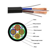 China Composite 12 Core Hybrid Fiber Optic Outdoor Cable 0.36 dB and Power 3000N Tensile for sale