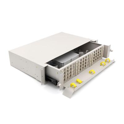 China Sliding Type Optical Fiber Patch Panel 24 Ports LC 48 Fibers E2000 1U Rack Mount for sale