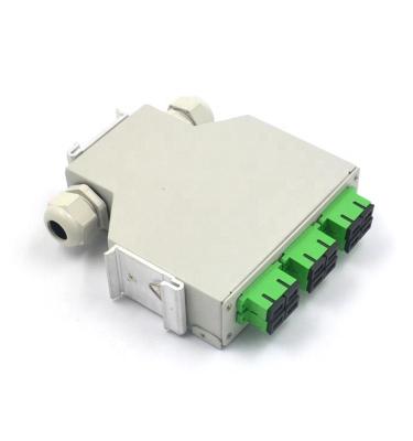 China DIN Rail Mounted FTTH Junction Box 12F 24F Aluminum Fiber Optic Terminal for sale