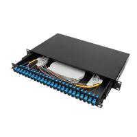 China FTTH 1U 48 Port Sliding Optical Fiber Patch Panel OSP SC LC for sale
