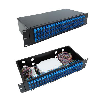 China 48F 96F 3U Optical Fiber Patch Panel Termination Box For Fiber Optic Cable 19