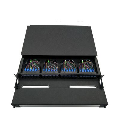 China 96 Cores MTP MPO Cables To 4xLC Fiber LGX Patch Panel for sale