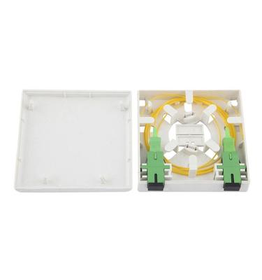 China FTTH Fiber Optic Termination Box 2 Port SC Adapter 86mm Wall Mounted Indoor for sale