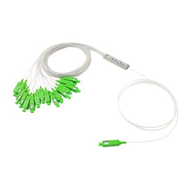 China 1x16 Fiber Optic PLC Steel Tube Splitter 1260-1650nm SC APC Low Insertion Loss for sale