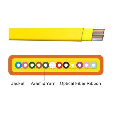 China Indoor Optical Fiber Ribbon Cable 6 Core GJFDBV 125μm Flat Drop Cable for sale