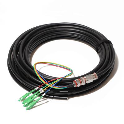 China FC APC Waterproof Fiber Pigtail 4 Core 0.3dB Outdoor Armored Patch Cord for sale