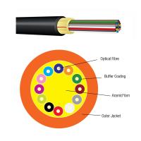 China 12 Core Tight Buffer Pole Mounted Fiber Optic Cable 0.23 DB OFNR LSZH for sale