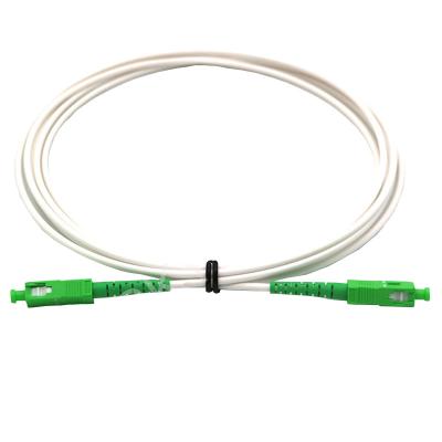 China 3.0MM G657A2 Optical Fiber Patch Cord SM SIMPLEX SC APC To SC APC White Patch Cord for sale