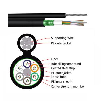 China 48F Aerial Figure 8 Self Supporting Fiber Optic Cable GYTC8S 2500N Tensile for sale