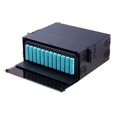 China 4U LGX Fiber Optic Patch Panel 288 Core 144 Port SC 24 Port LC Distribution Chassis for sale