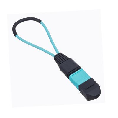 China OM3 Multimode Fiber Patch Cord 50 125um MPO Loopback 12 Core for sale