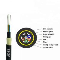 China Aerial All Dry Core Fiber Optic Cable ADSS Gel Filled OFC Cable for sale