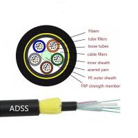 China 24 Core Single Mode ADSS Aerial Fiber Optic Cable Span 100m Outdoor Overhead for sale