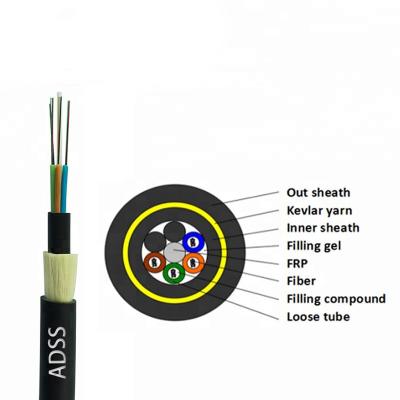 China All Dielectric Self Supporting Aerial Fiber Optic Cable ADSS 1500m Span 12.5mm for sale