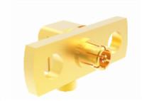 China RoHS Mini SMP Female RA SMPM RF Connector 2 Holes Flanges Mount For Cable for sale