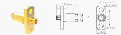 China 2 Hole Flange Female SMPM RF Connector For CXN3506 / MF108A Cable Connector for sale