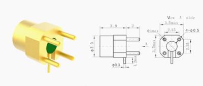 China SSMP Male Right Angle RF Connector Surface Mount With Microstrip Full Detent for sale
