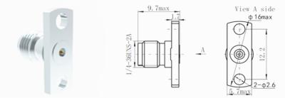 China 2 Holes 40GHz Flange Female RF Connector Stainless Steel Material Nickel Plated for sale