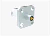 China 4 Hole Flange Male 40GHz RF Coaxial Connector Stainless Steel Material for sale