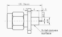 China 4 Hole Flange Male 40GHz RF Coaxial Connector Stainless Steel Material for sale