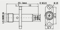 China Flange Mount 2 Holes SMA to SMP RF Adapter for sale