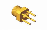 China SSMP / SMPM Male Right Angled PCB Mount Full Detent RF Connector DC 50GHz for sale