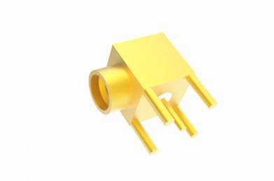 China Male PCB Mount SMP RF Connector Limited Detent Right Angle Engagement Depth 2.79 for sale