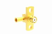 China Gold Plated SMP Female Jack Right Angle Flange Mount RF Coaxial Connector for sale